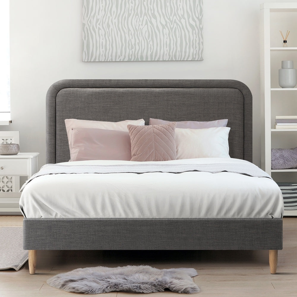 Scandi Allure Premium Fabric Bed Frame| Cushioned Touch High Quality F ...