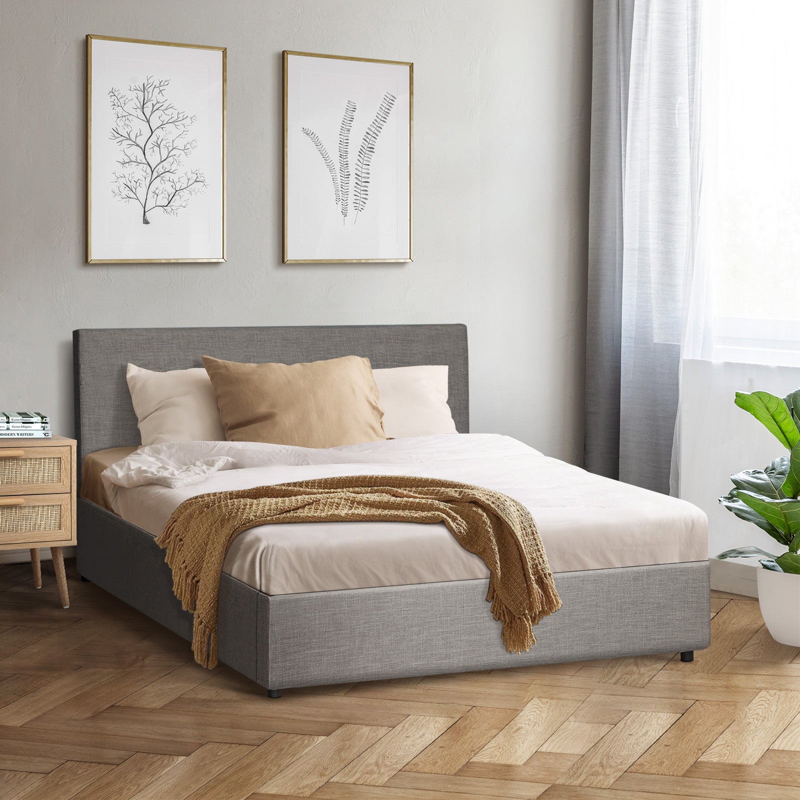 Premium Milano Fabric Gas Lift Storage Bed | Two In One Bed and Storag ...