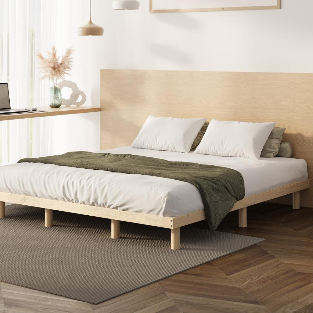 Scandi Rearo Premium Timber Platform Bed | High Quality Wooden Slimlin ...