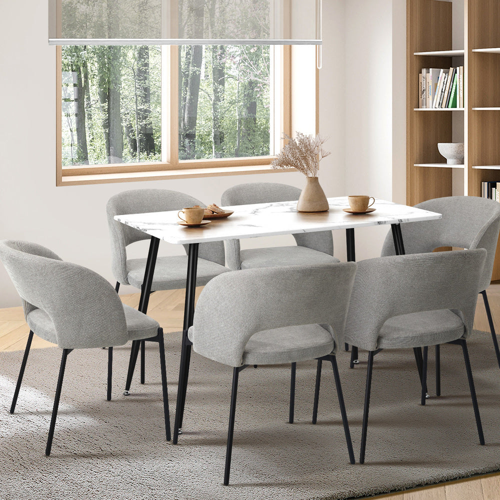 Grey fabric dining chairs store